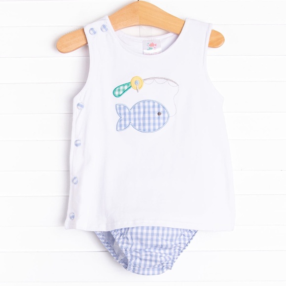 Stitchy Fish | Matching Sets | Catch Release Appliqu Diaper Set | Poshmark